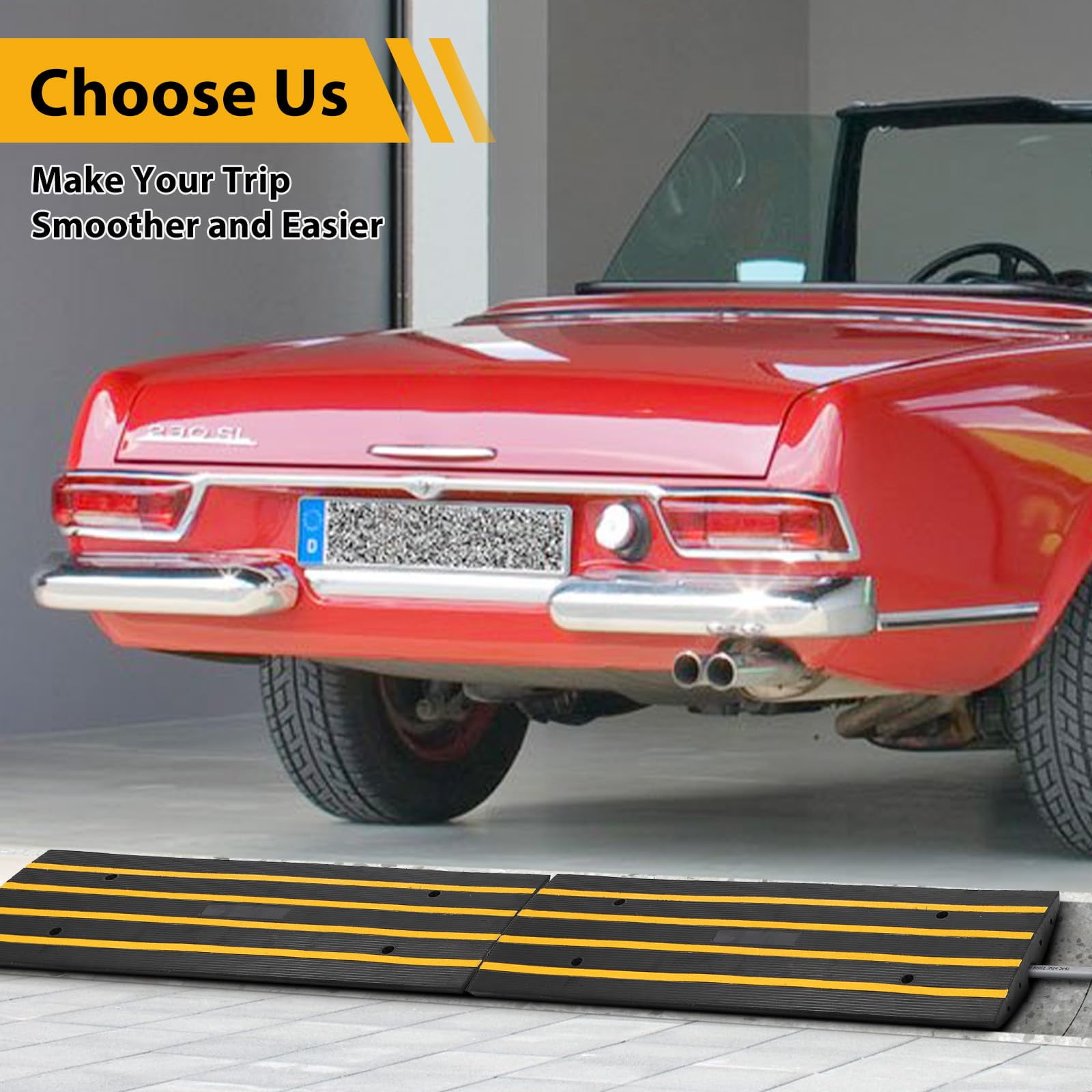 Heavy-Duty Rubber Curb Ramps 2.5 Inch High Cable Cover Curbside Bridge ...