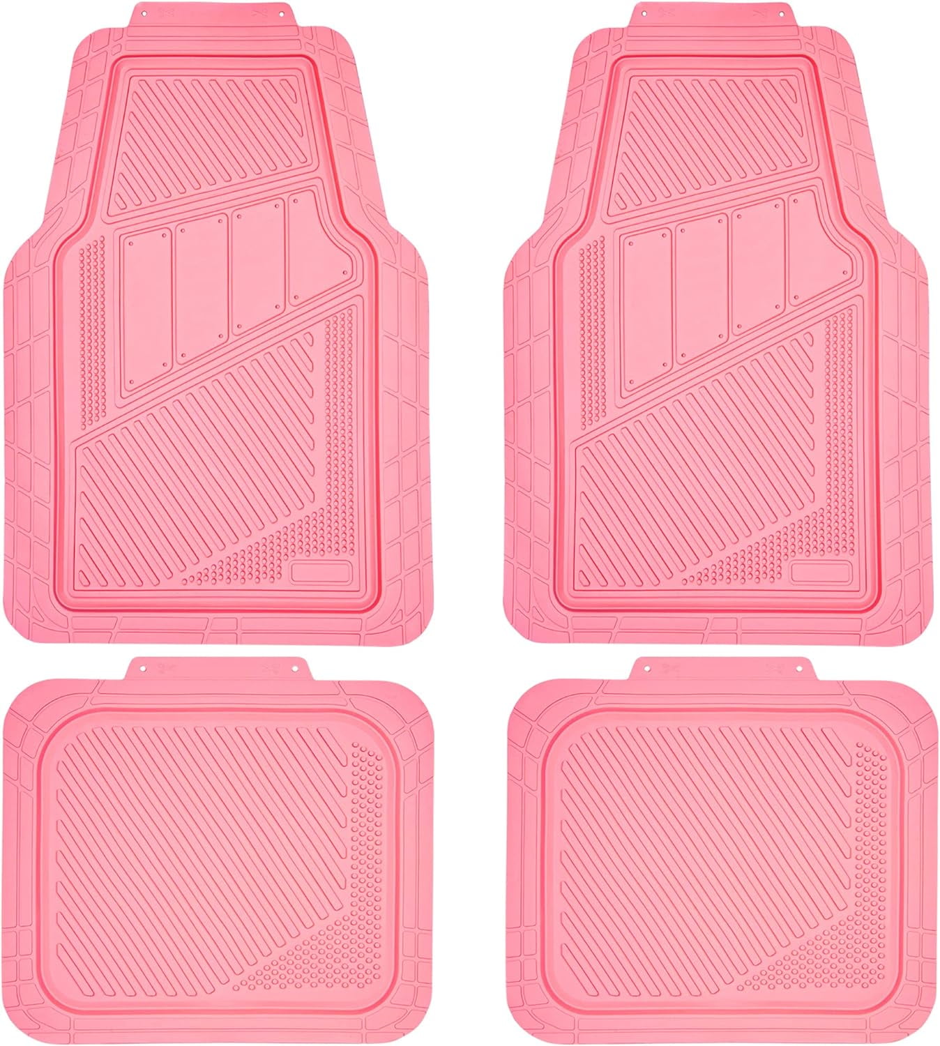 Heavy Duty Rubber Floor Mats 4-Piece,Pink Car Mats Full Sets Anti-Slip,Waterproof Universal Trim ...