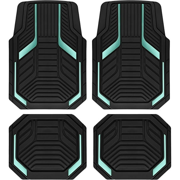 Heavy Duty Rubber Floor Mats, Mint Aluminum Film Car Mats Set, Front ...