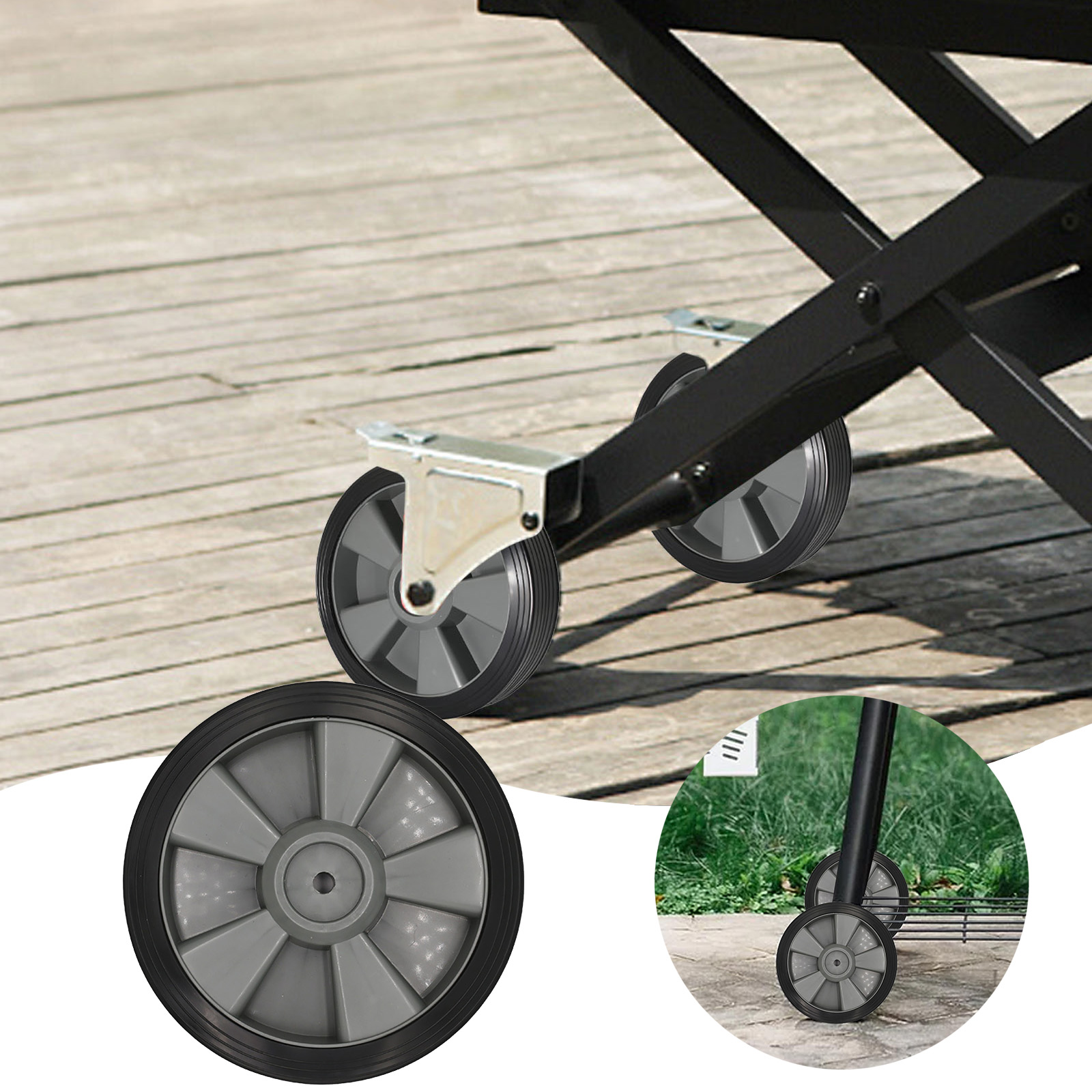 Heavy Duty Rubber Hand Truck Replacement Wheel, 7.6*1.57Inch Mower ...