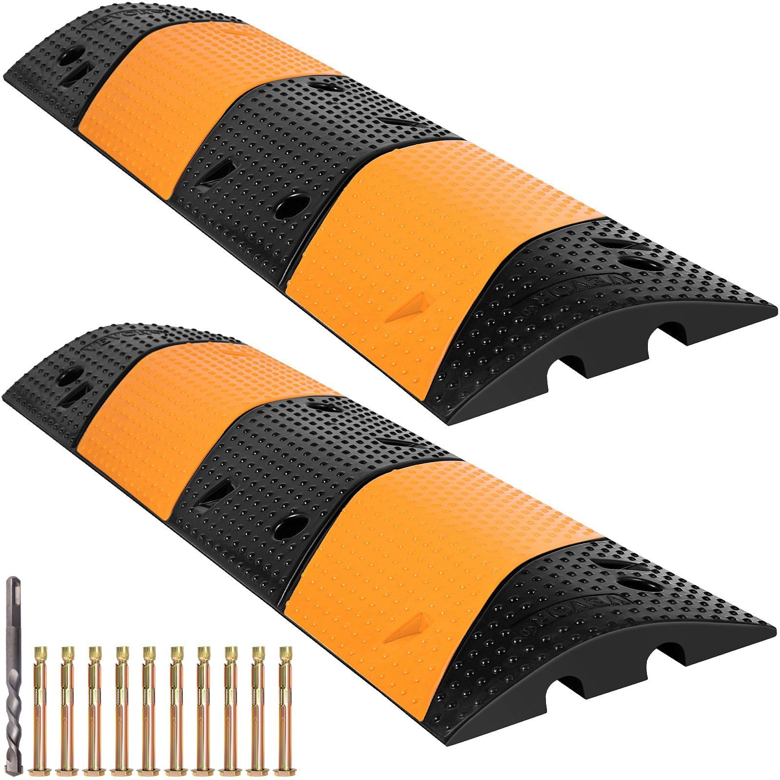 Heavy-Duty Rubber Speed Bump (2-Pack) – 40.2" Long Modular Driveway ...