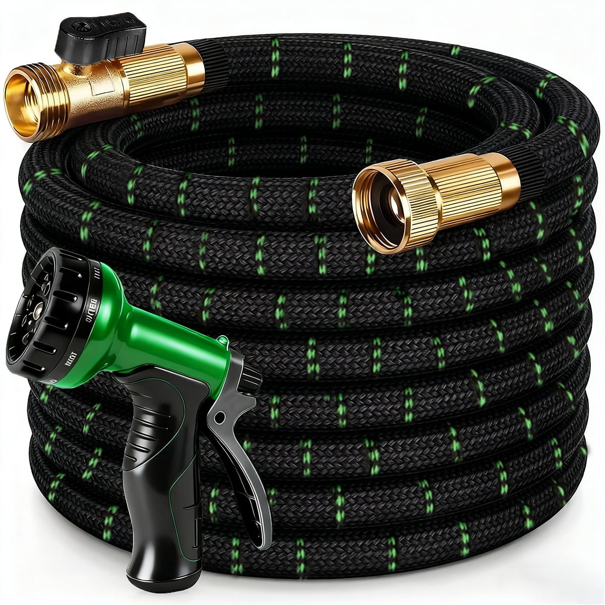 Heavy-Duty Rubber Water Hose Set - 25/50/75/100ft Multi-Length for Car ...