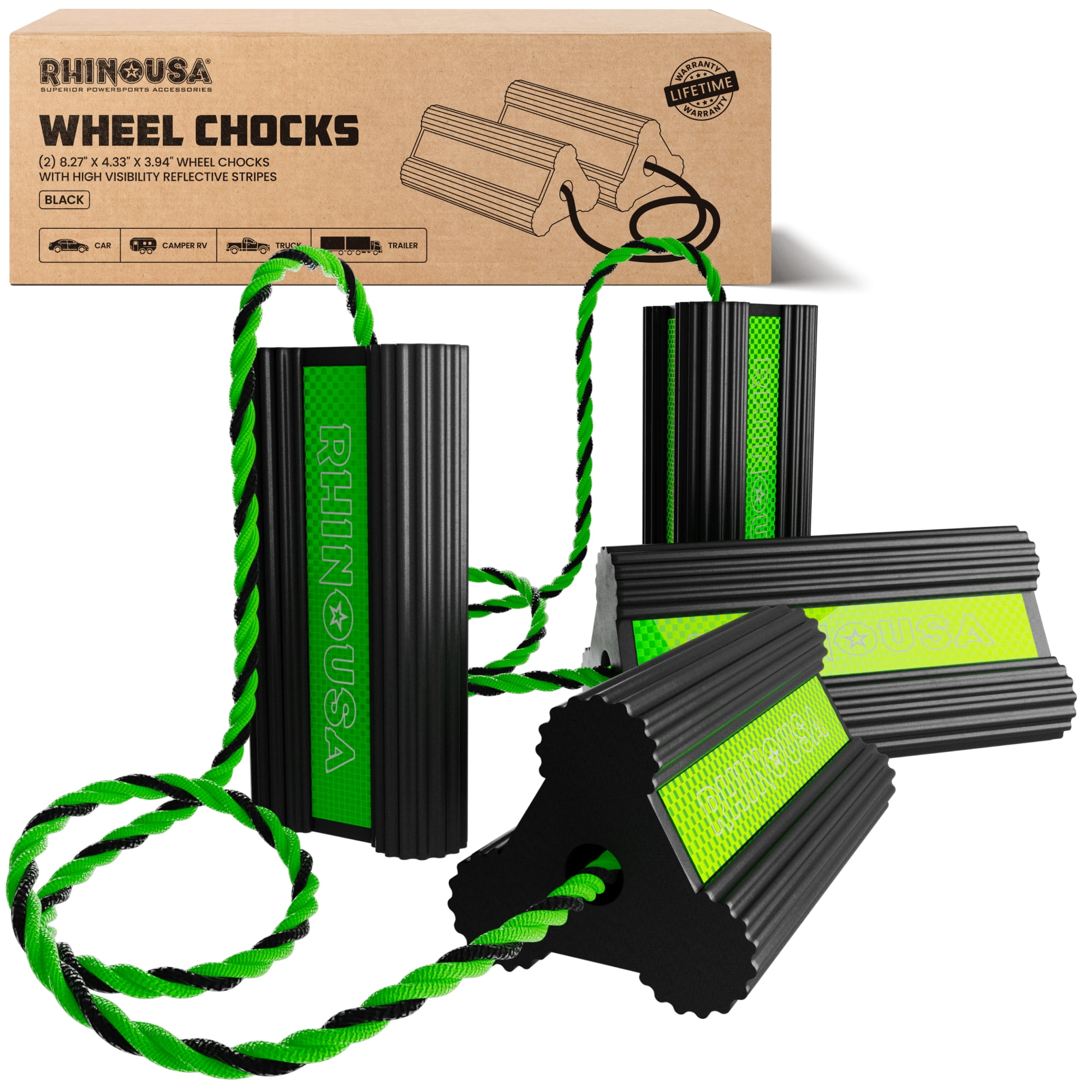Heavy Duty Rubber Wheel Chocks for Trucks, Trailers, Tires, RVs & Air ...