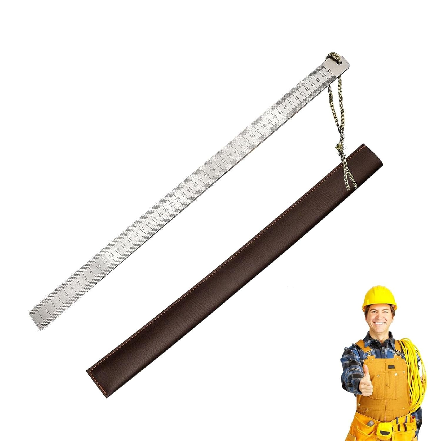 Heavy Duty Ruler (Unit of Measurement: Inch & Cm), 20" 50cm Stainless ...