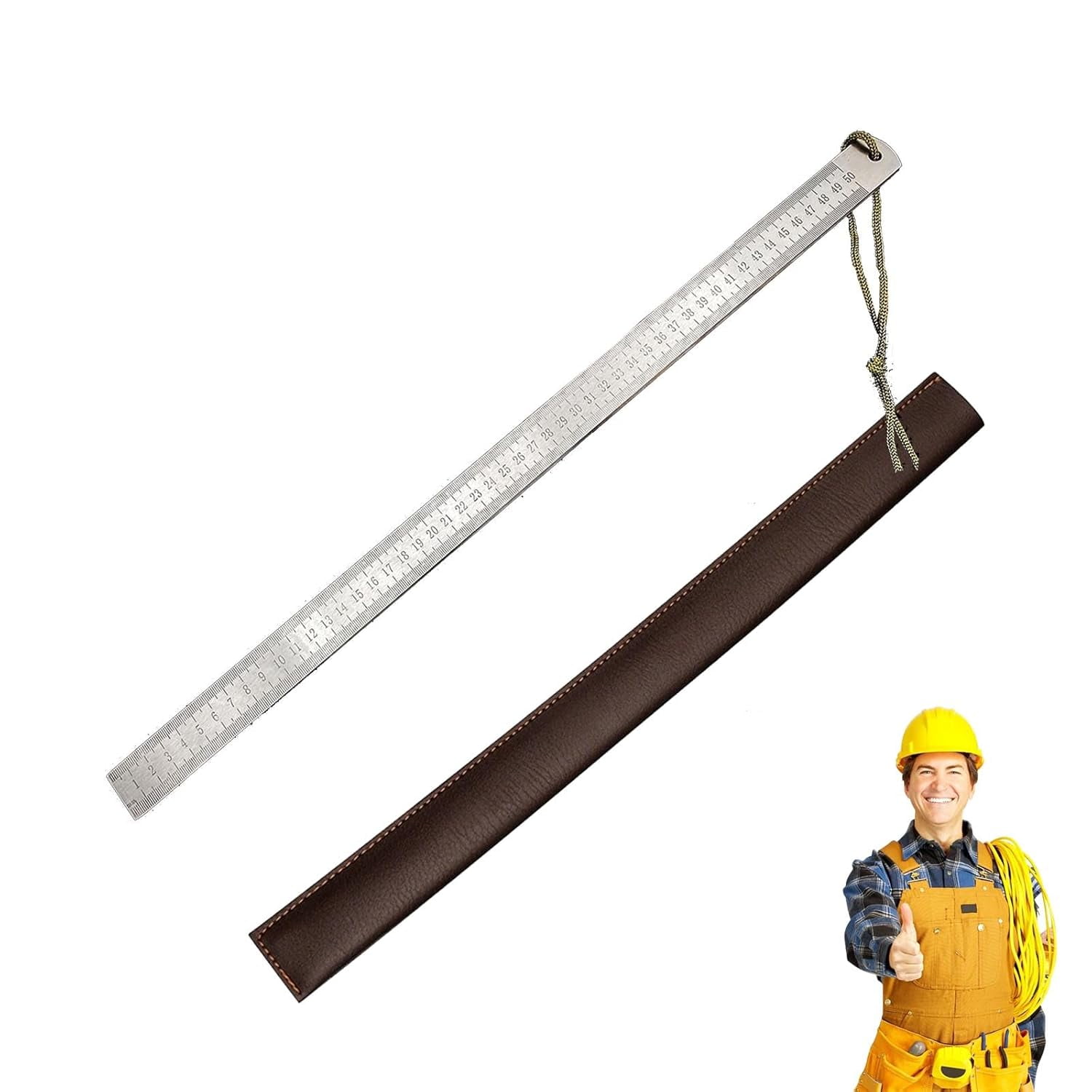 Heavy Duty Ruler (Unit of Measurement: Inch & Cm), 20" 50cm Stainless ...