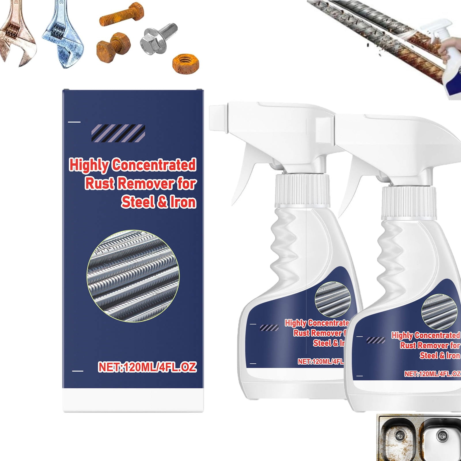 Heavy Duty Rust Removal for Metal, Multipurpose Rust Remover Spray ...