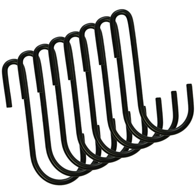 Heavy Duty S Hooks Metal S Shaped Hooks Black Hanging Hooks 3.5” Hangers for Kitchenware Pots ...