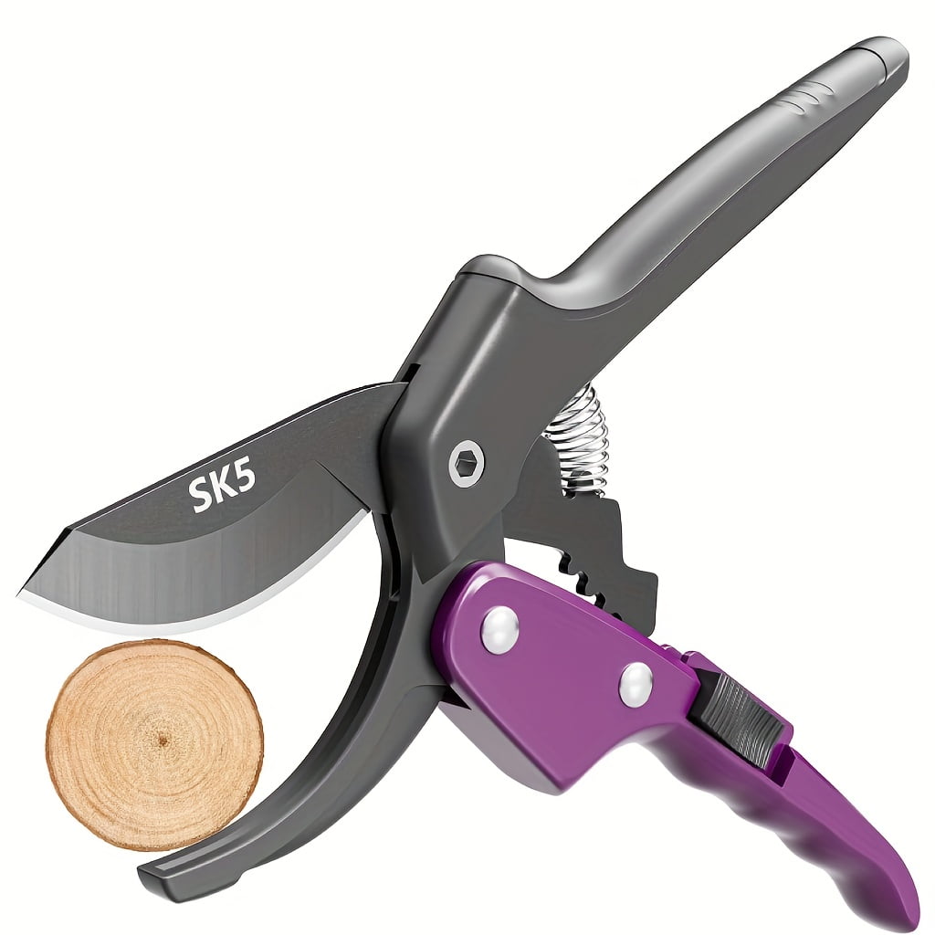 Heavy Duty SK-5 Carbon Steel Pruning Shears with Extra-Long 6" Blades ...