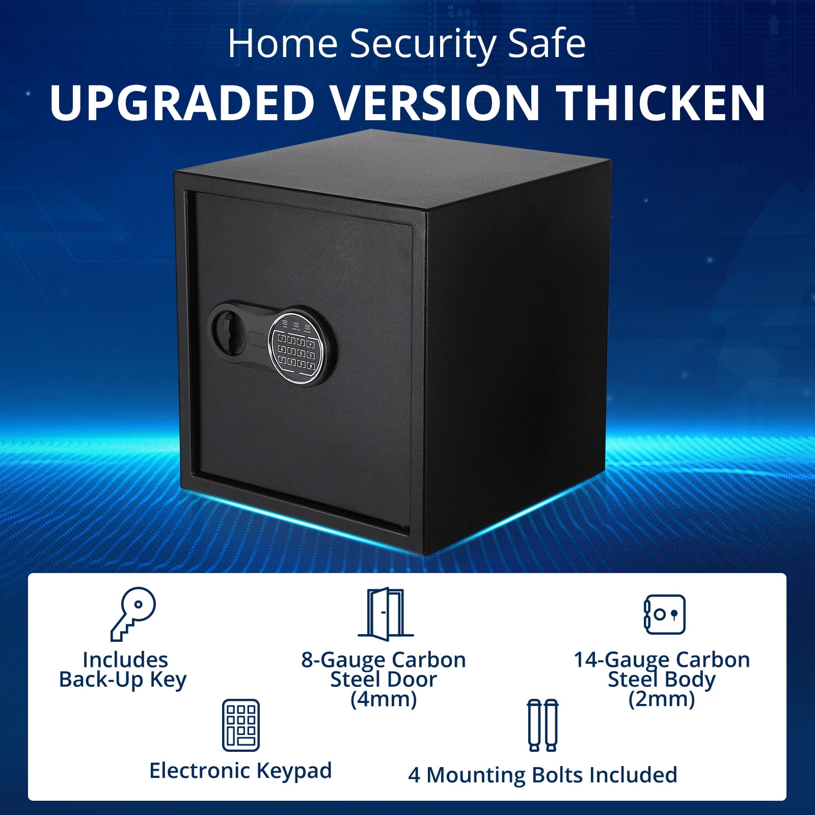 Heavy Duty Safe Box with Digital Keypad Lock, Steel Home Security Safe ...
