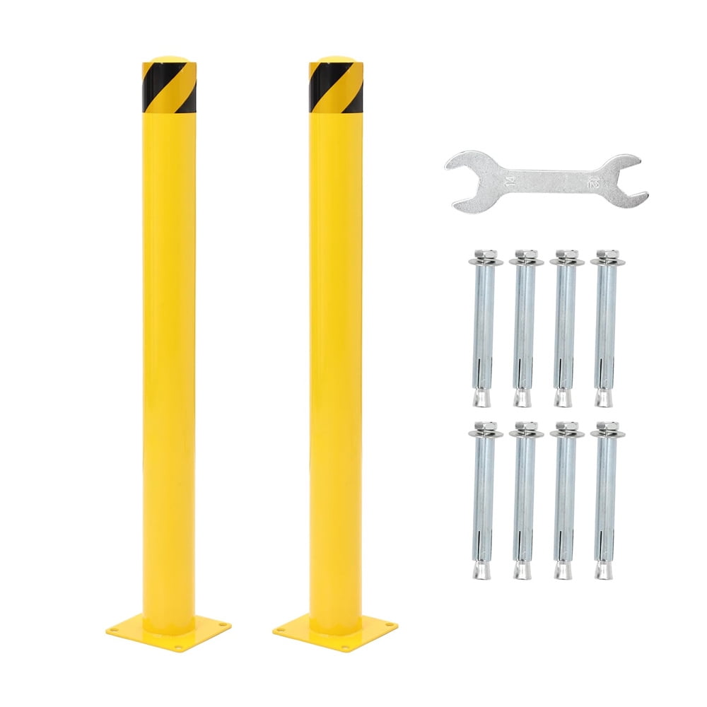Heavy Duty Safety Bollard,Bollards Steel 48 Inch with 8 Anchor Bolts ...