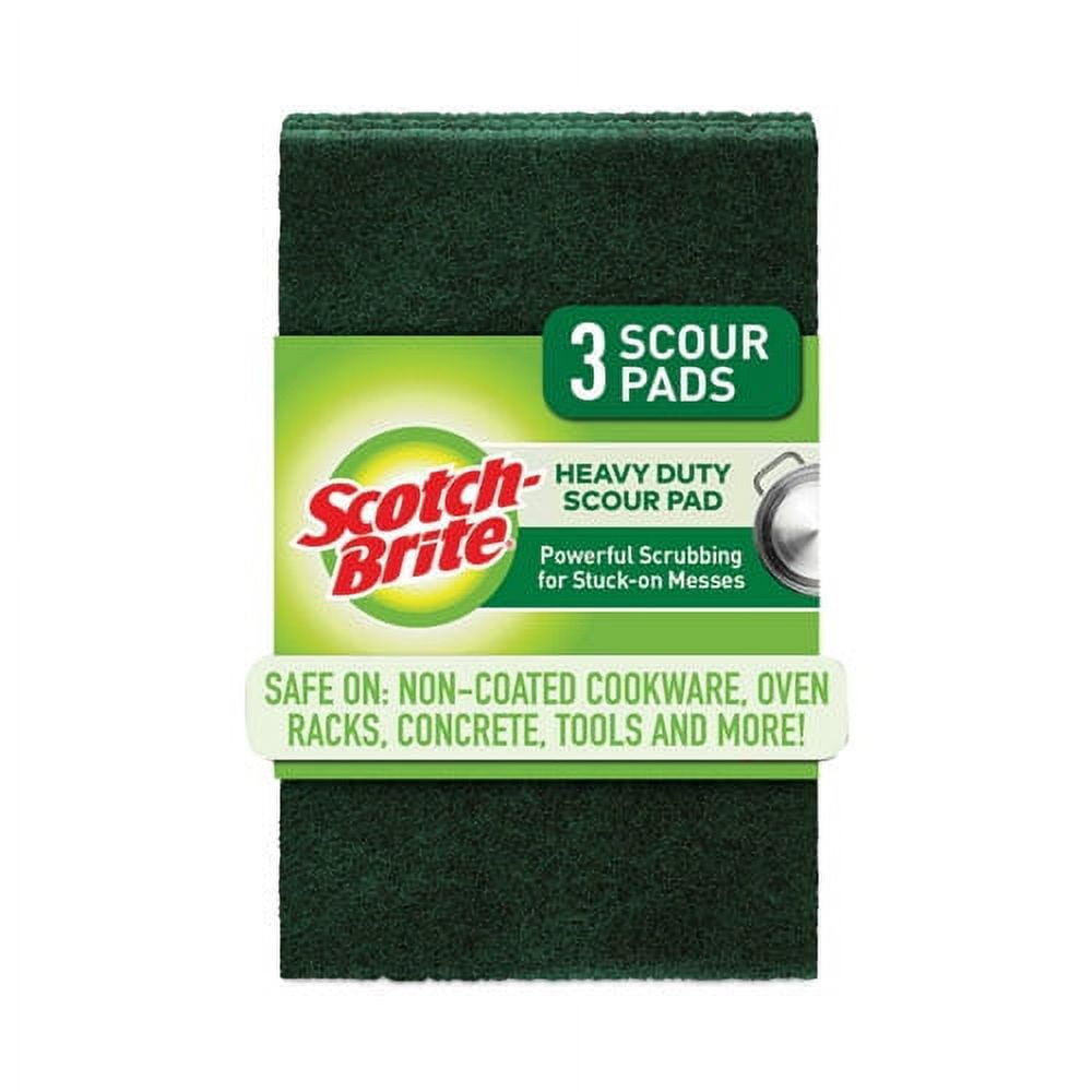 Heavy-Duty Scour Pad, 3.8 X 6, Green, 10/carton | Bundle of 10 Cartons ...