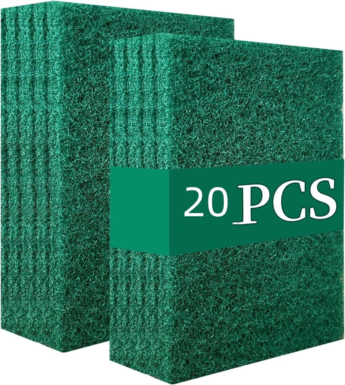 Heavy Duty Scour Pads, Sponge Dish Scrubber, Non-Scratch Green Reusable ...