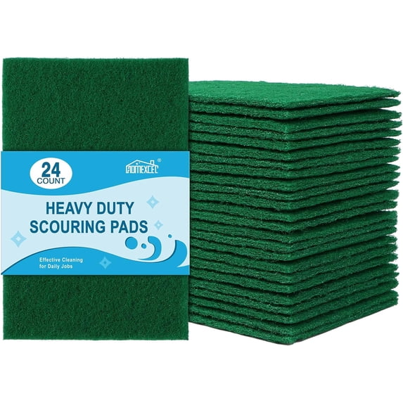 Heavy Duty Scouring Pad, 24 Pack Green Scrubbing Pads, Dish Scrubber ...