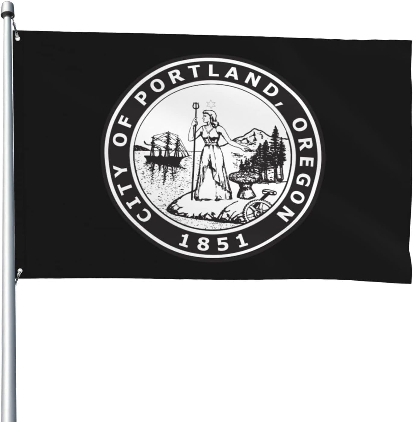 Heavy Duty Seal Of Portland, Oregon Flag 4x6 Ft Durable Outdoor Banner ...