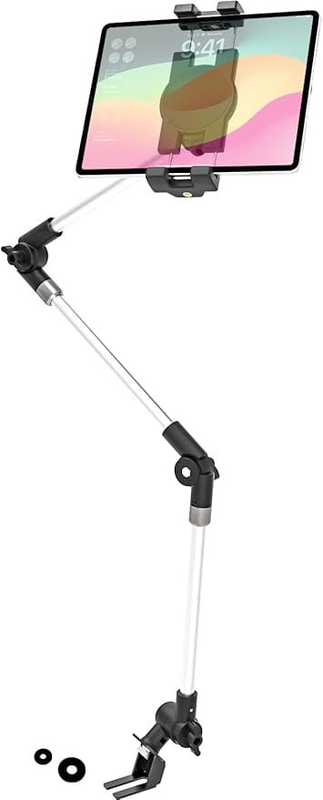 Heavy-Duty Seat Rail Tablet Mount | 35" Adjustable Metal Stand for 4-13 ...