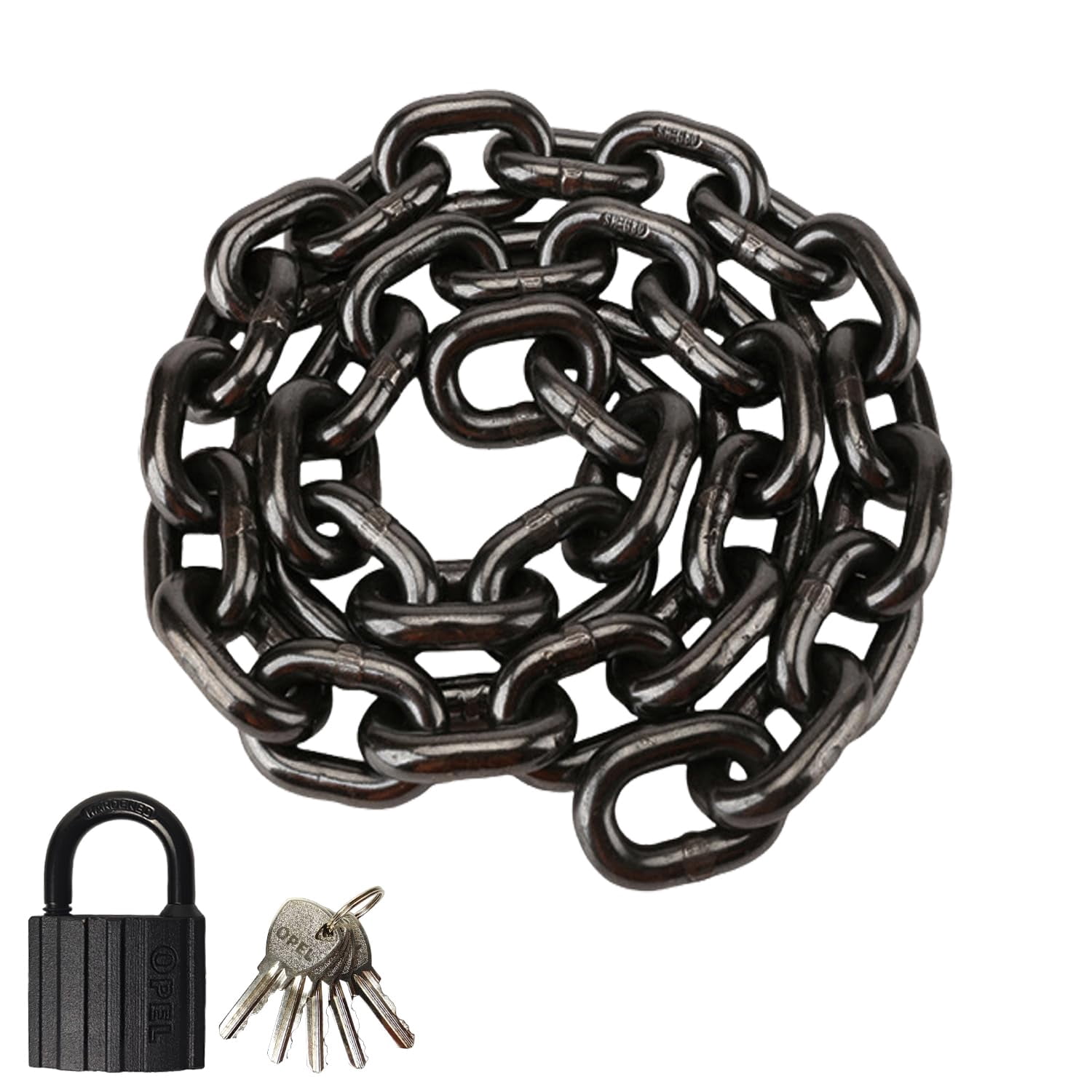 Heavy Duty Security Chain Lock with Padlock, 43 Inch 8mm Manganese ...