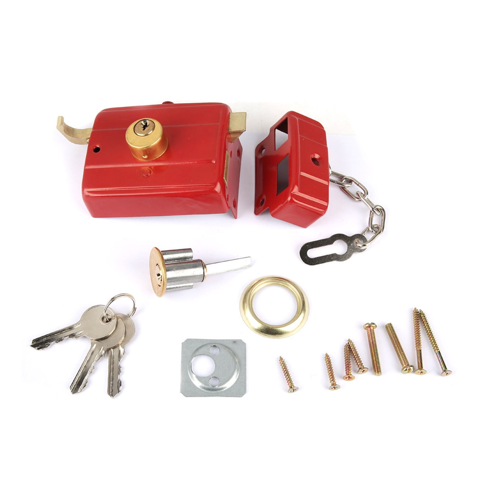 Heavy Duty Security Dead Bolt Lock, Includes Keys, for Front Door, Red ...