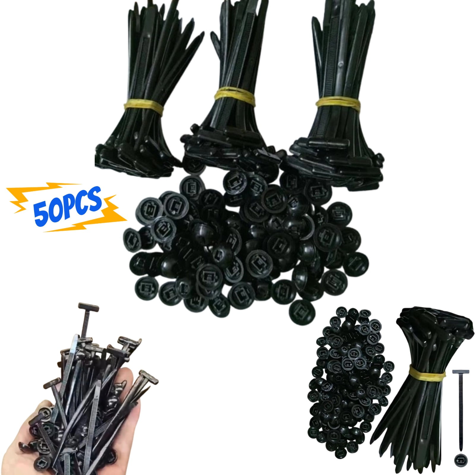 Heavy-Duty Self-Locking Zip Ties – Universal Car Repair Kit with Pin & Button Design | UV ...