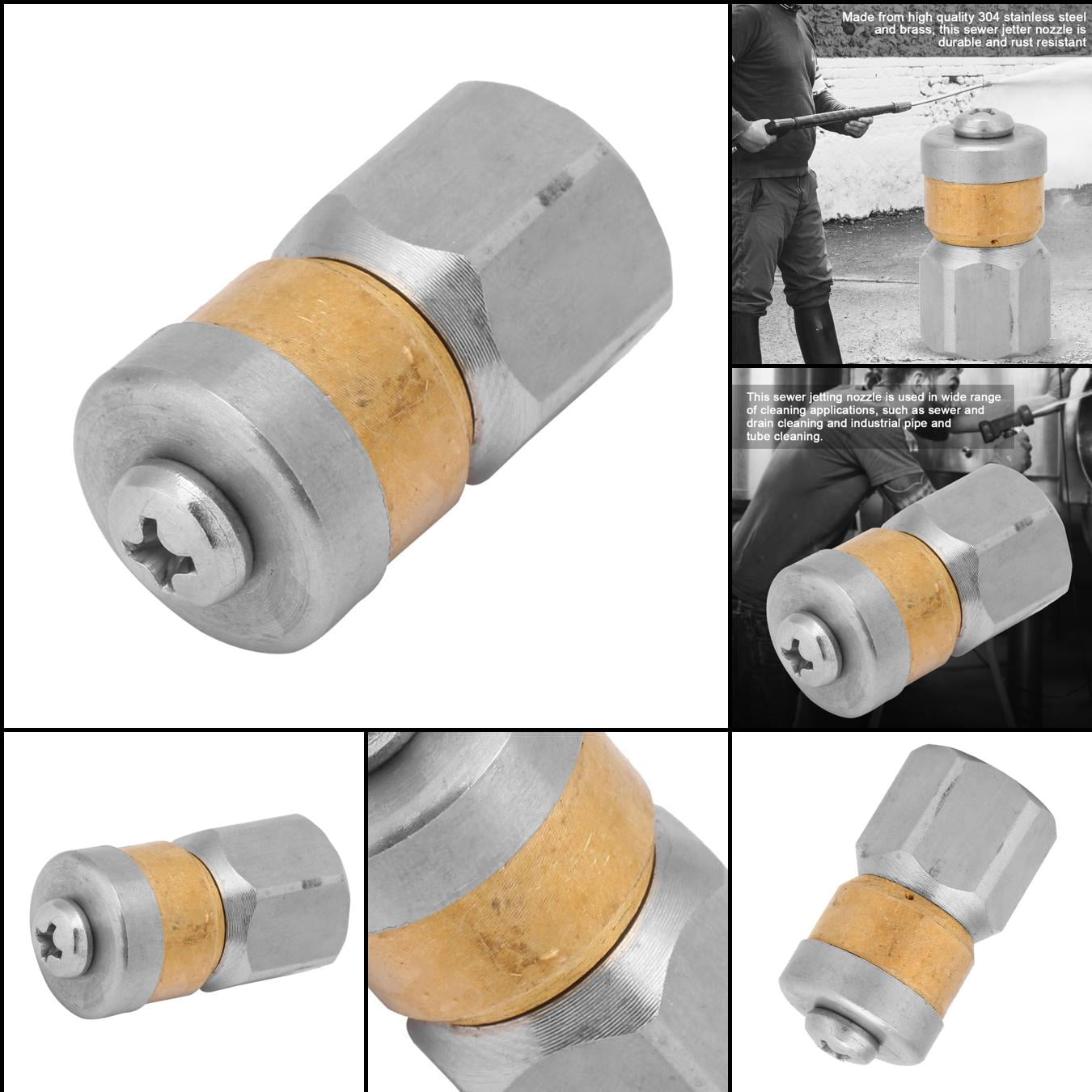 Heavy-Duty Sewer Cleaning Nozzle - 1/4BSP Female - For Municipal ...