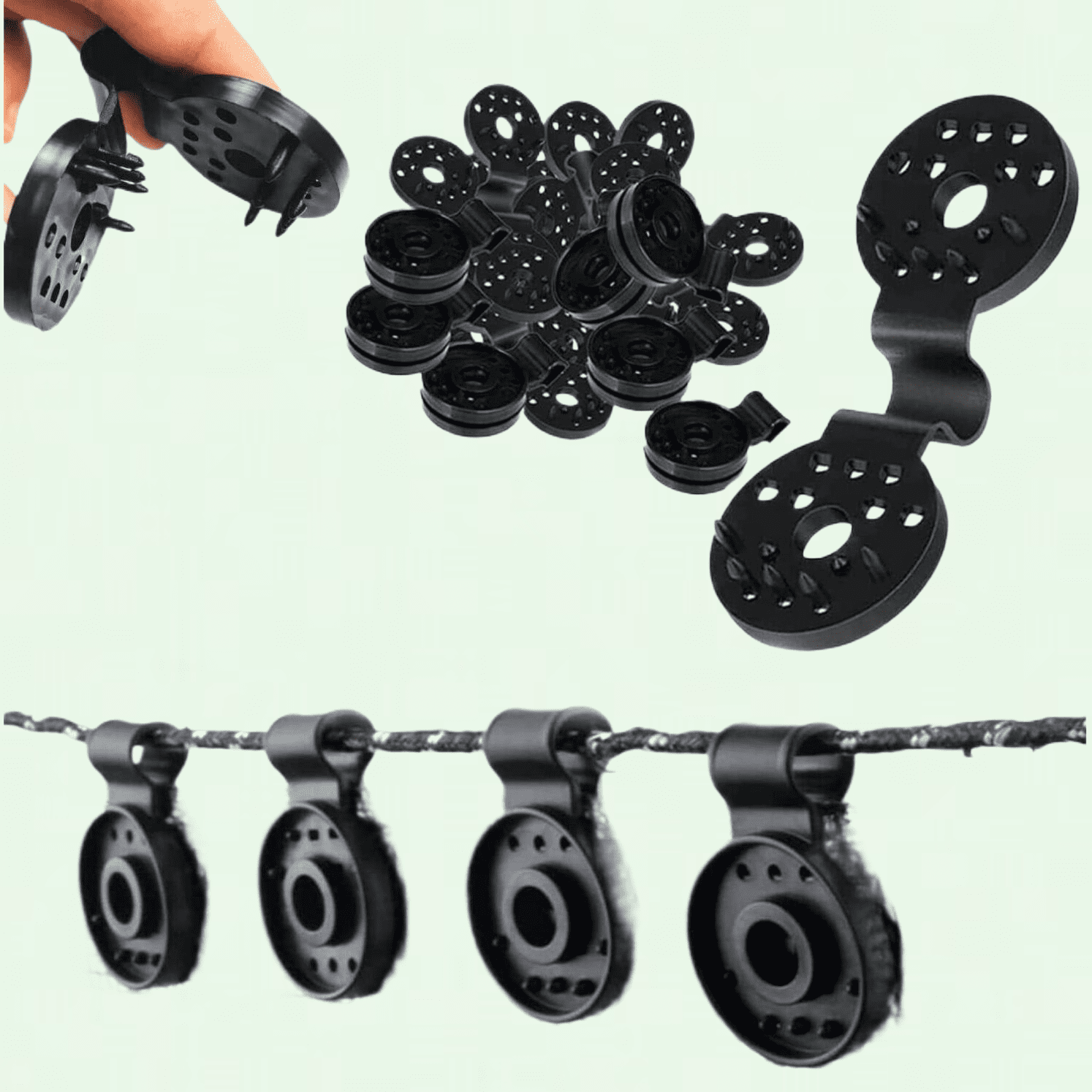 Heavy Duty Shade Cloth Clips 50pcs, Round Plastic Lock Grip Clips for ...