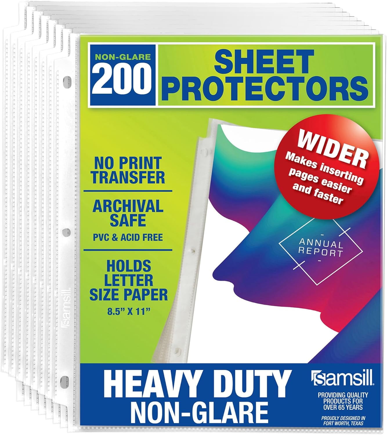 Heavy Duty Sheet Protectors for 3 Ring Binders, 8.5 x 11 Clear Page ...