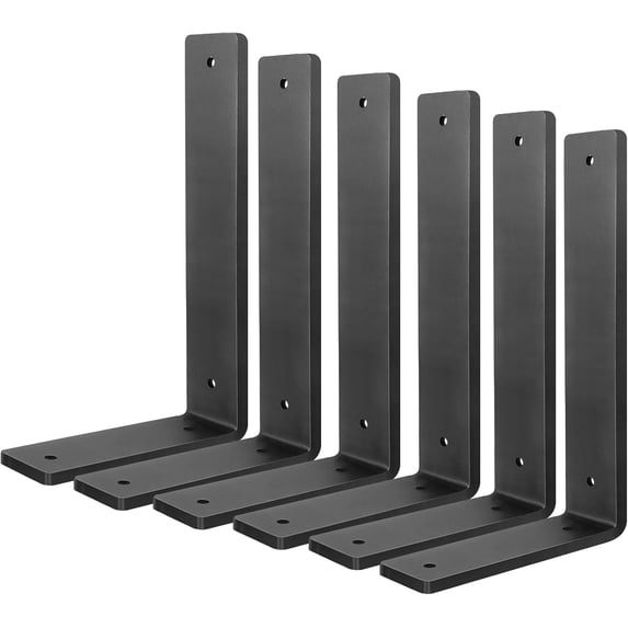 Heavy Duty Shelf Brackets 6 Inch (6 Pack), Rustic L Floating Shelf ...
