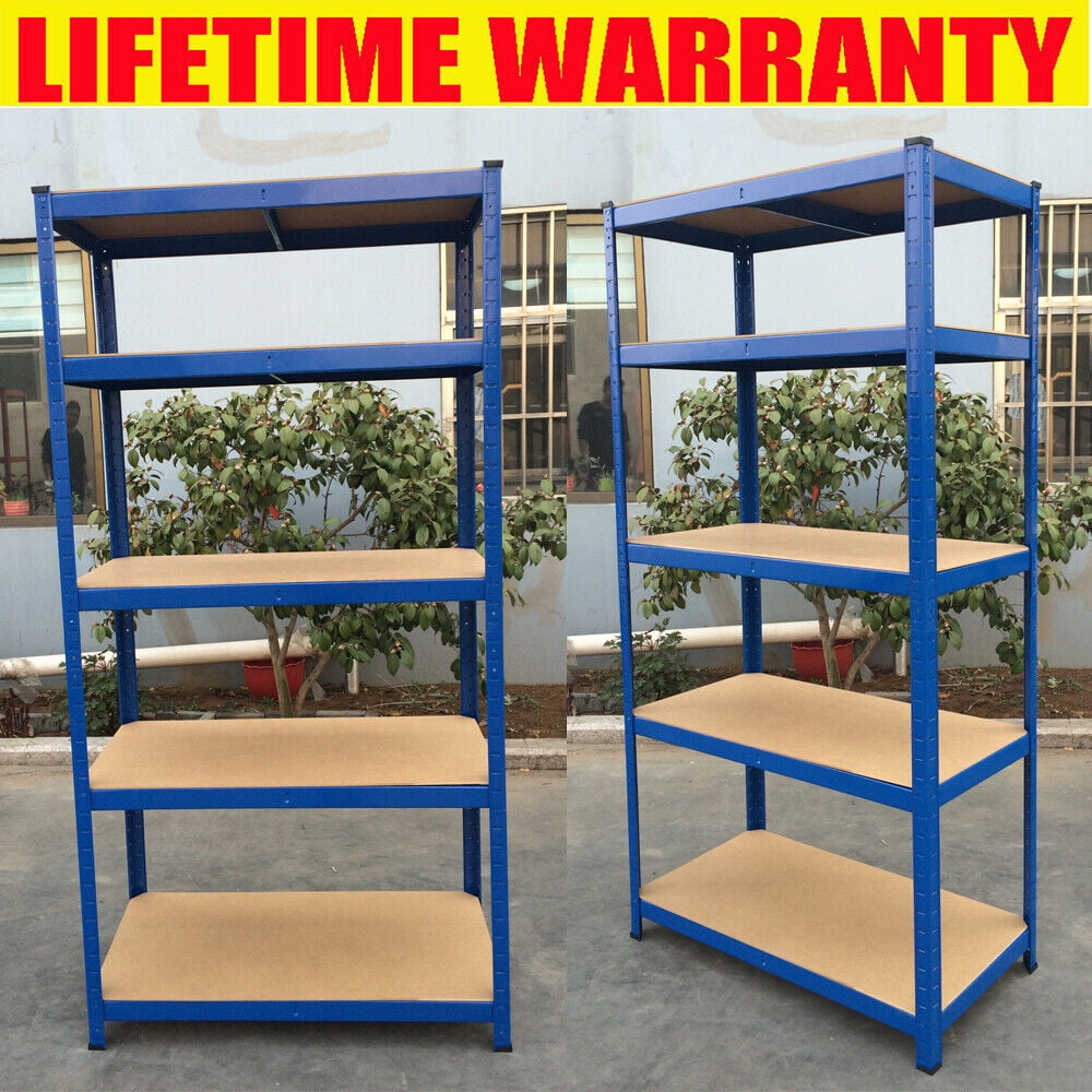 Heavy Duty Shelf Garage Metal Storage Adjustable Steel Shelves Rack 5 ...