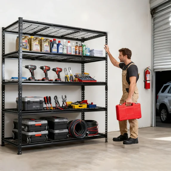 Heavy Duty Shelving Unit, 5 Tier Storage Rack, Adjustable Garage ...
