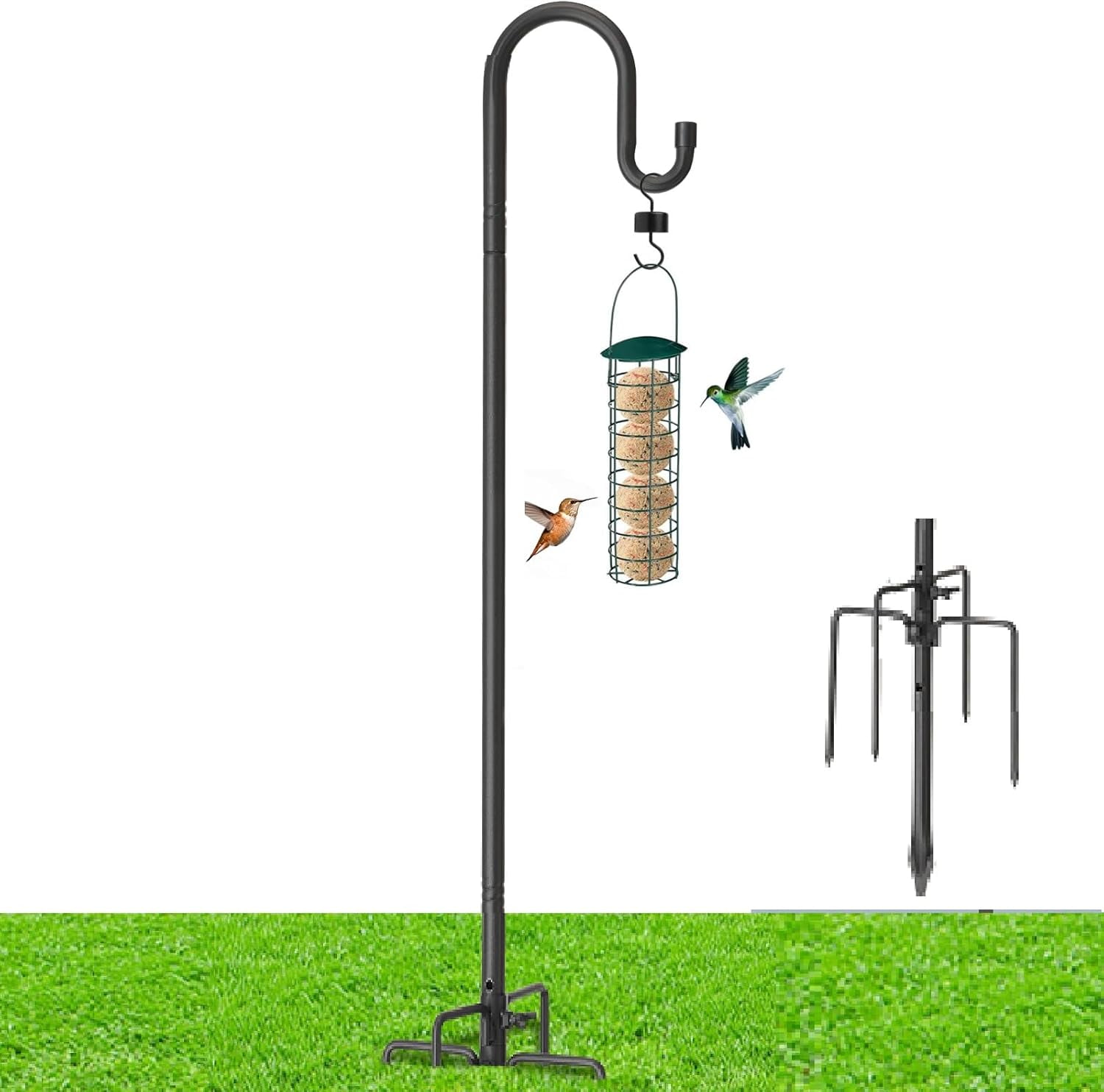 Heavy Duty Shepherd Hooks for Outdoor Decor, 62 Inch Tall Garden Hooks ...