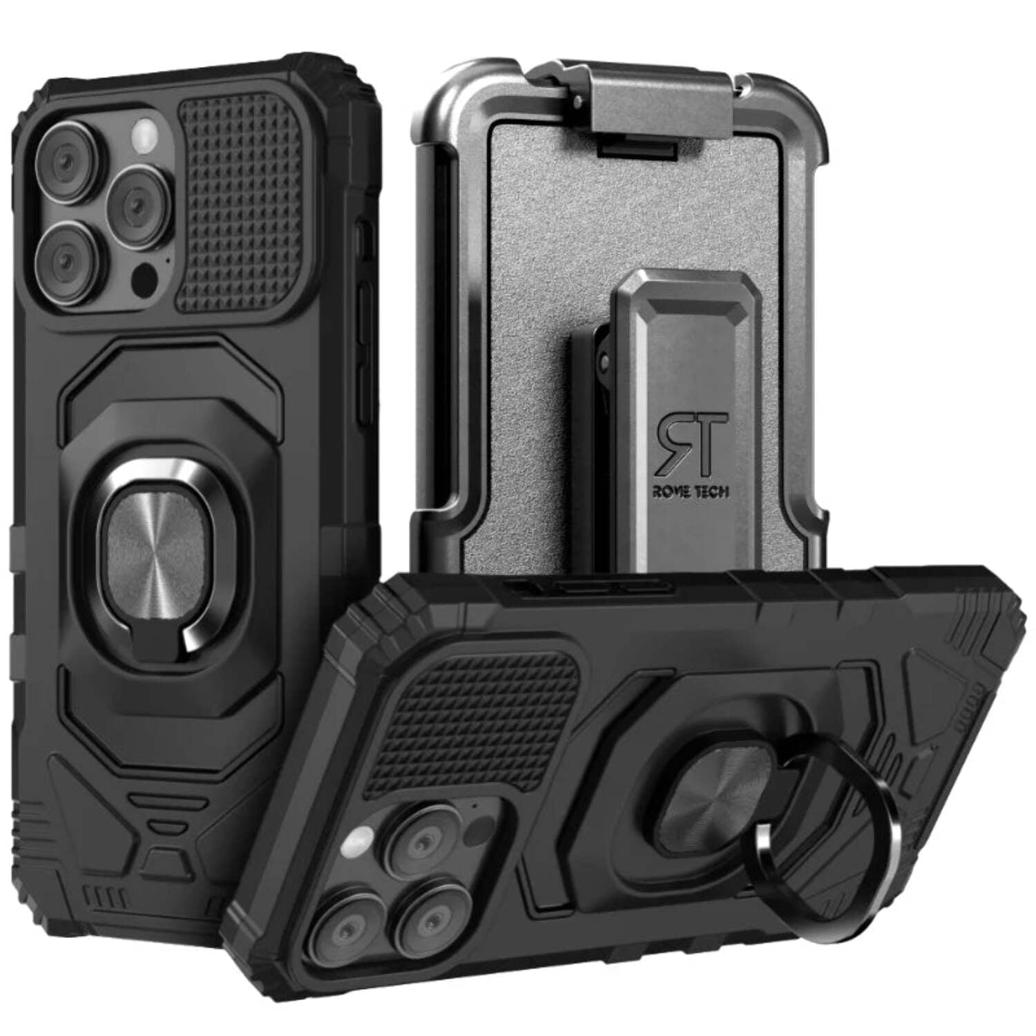 Rome Tech iPhone 15 Pro Max Shockproof Armor Case - Black - Walmart.com