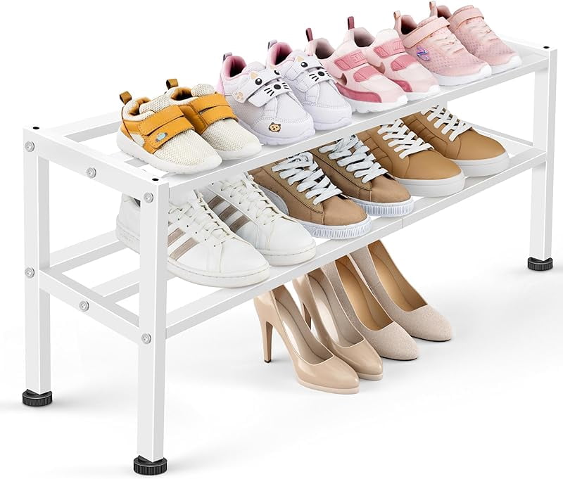 Heavy Duty Shoe Rack for Entryway, Stackable Small Shoe Organizer Holds ...