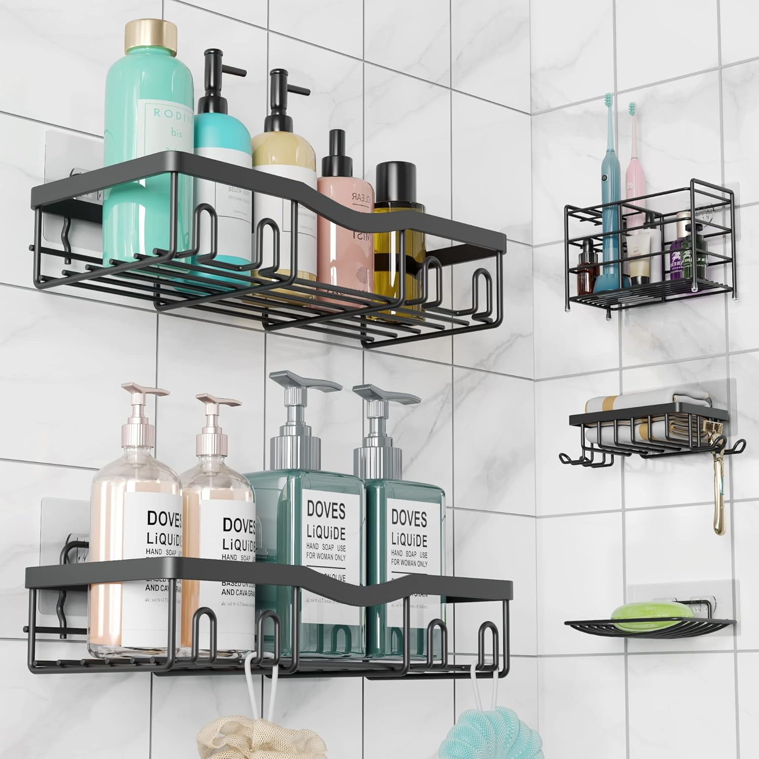 Waterproof Shelf For Shower, Stainless Steel Rustproof No Drill ...