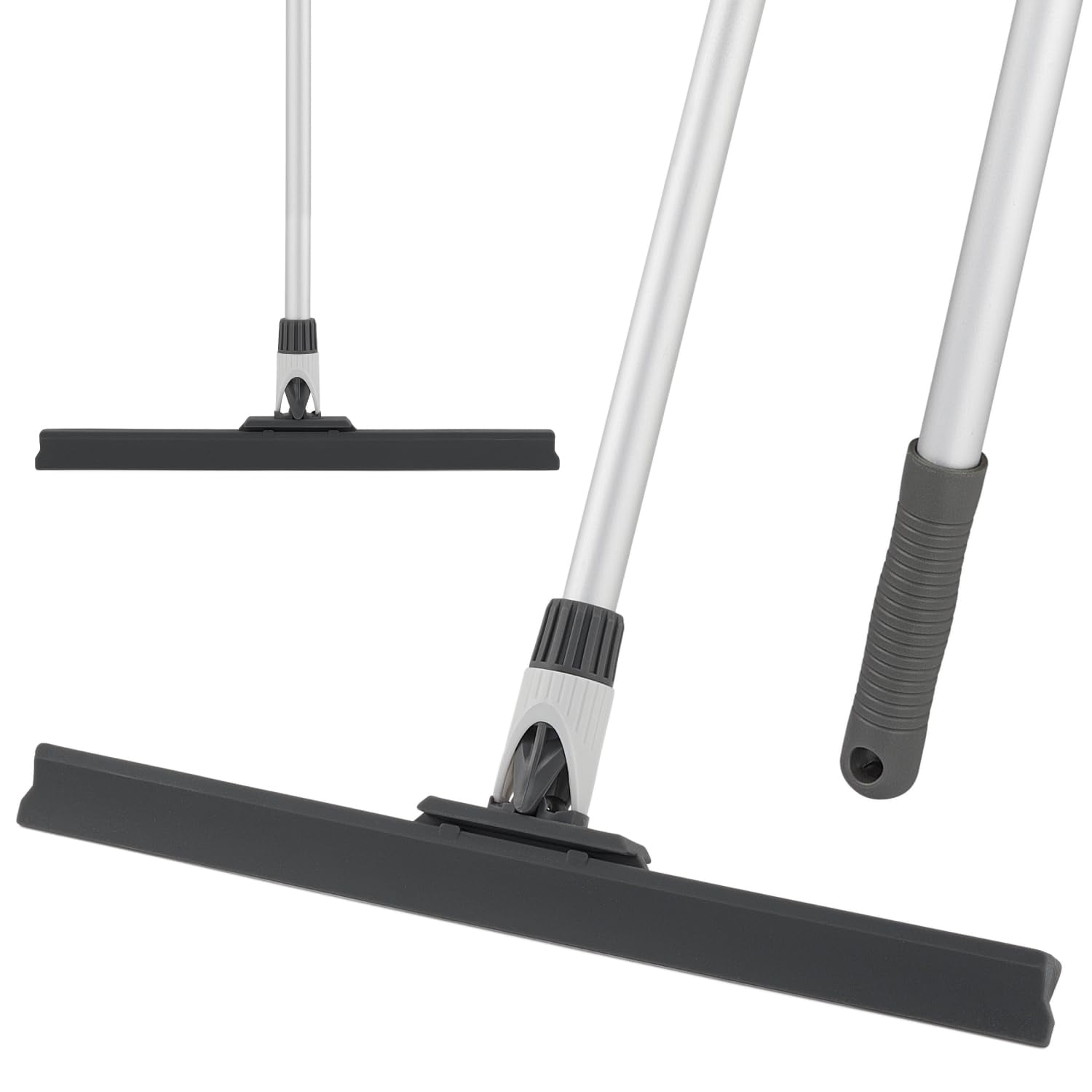 Heavy Duty Silicone Squeegee Broom with Aluminum 55" Long Handle for ...