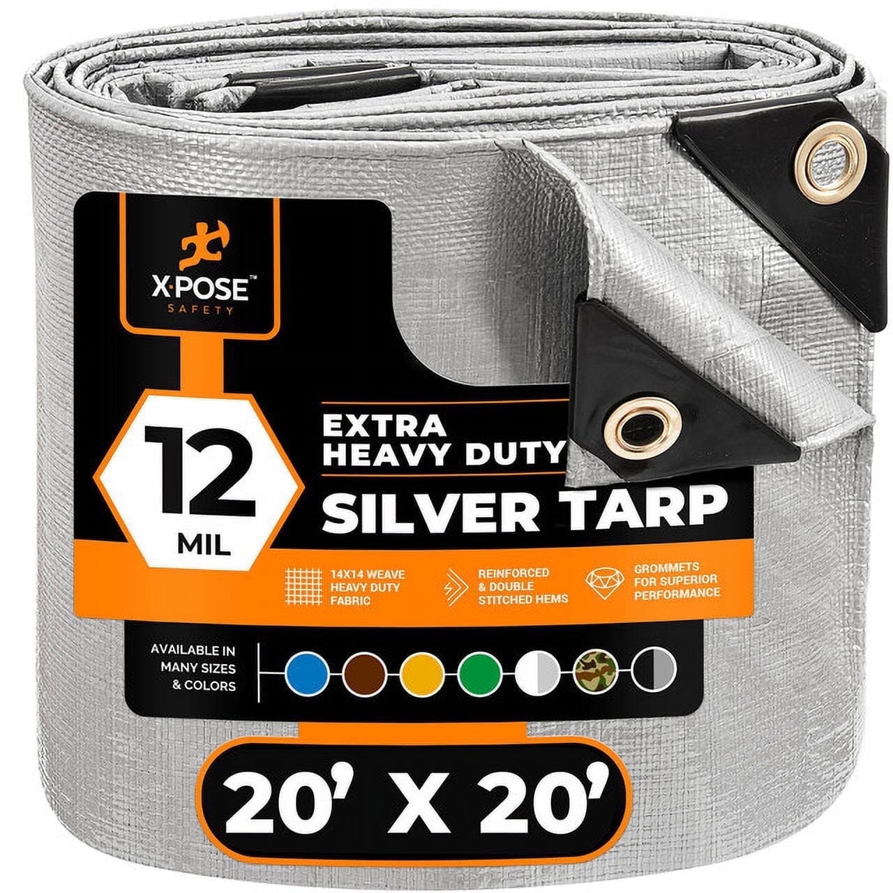 Heavy Duty Silver Poly Tarp 20' X 20' - Multipurpose Protective Cover ...