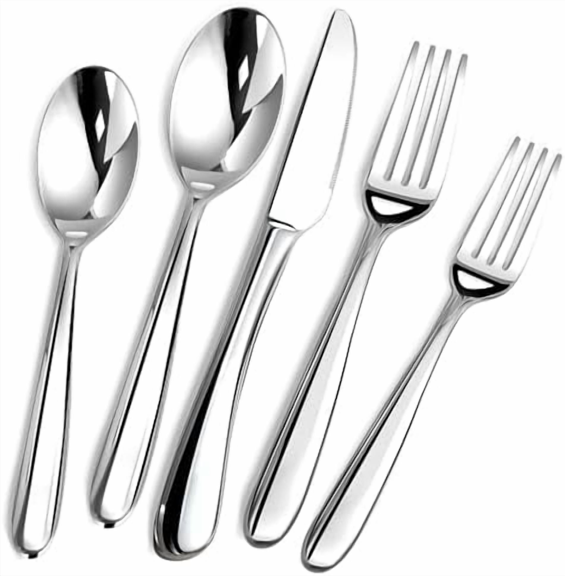 Heavy Duty Silverware Set for 12, 60 Piece Premium Stainless Steel ...