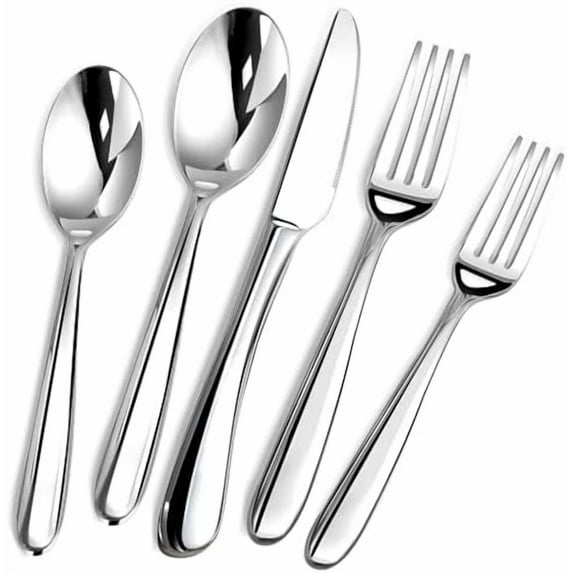 Heavy Duty Silverware Set for 12, 60 Piece Premium Stainless Steel ...