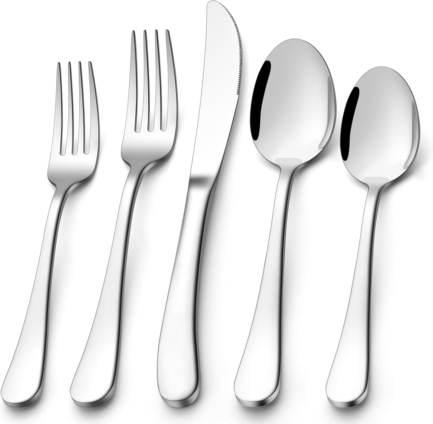 Heavy Duty Silverware Set for 8, 40-Piece Stainless Steel Flatware ...