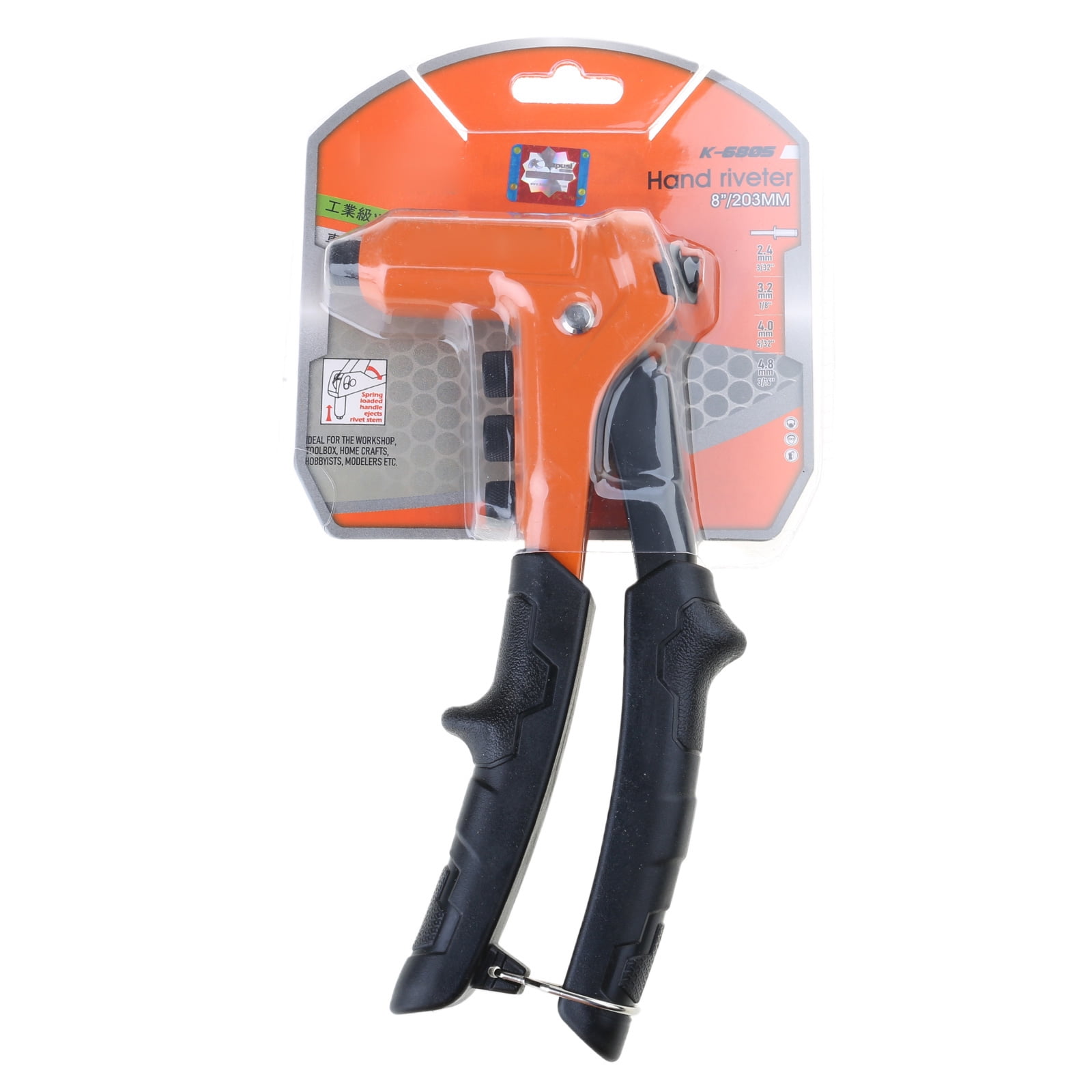 Heavy Duty Single Hand Riveter Manual Rivet with 4 Tool-Free Interchangeable Rivet Heads Rivet ...