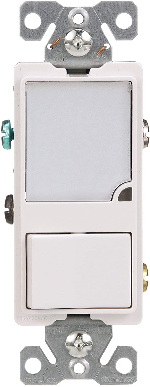 Heavy Duty Single-Pole Switch with 1-Watt 120-Volt LED Nightlight ...