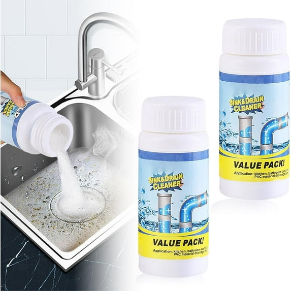 Heavy Duty Sink and Drain Cleaner Powder, Fast Acting Pipe Clog Remover ...