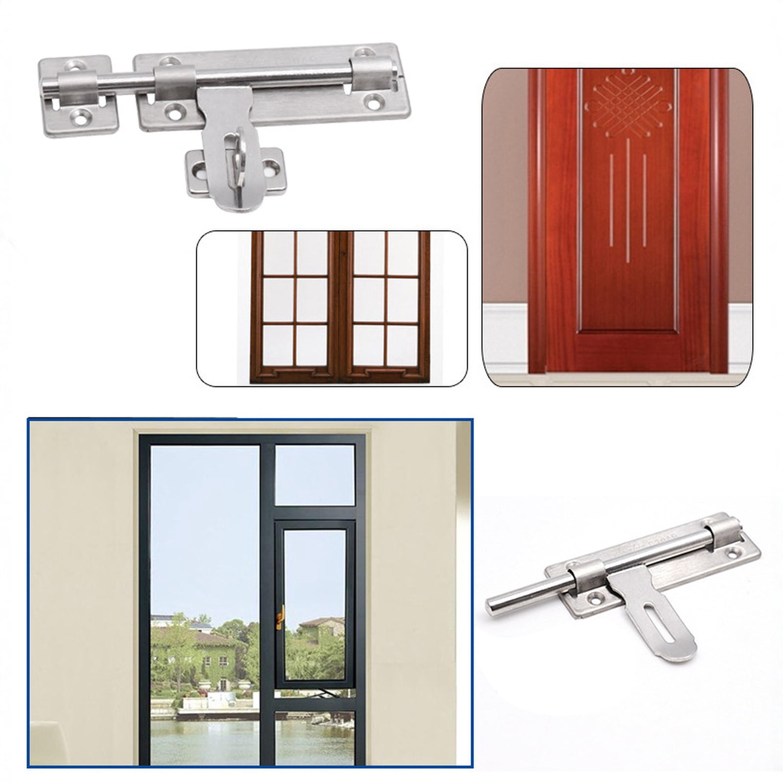 Heavy-Duty Slide Bolt Lock 4 Inch, Stainless Steel Barrel Bolt Door ...
