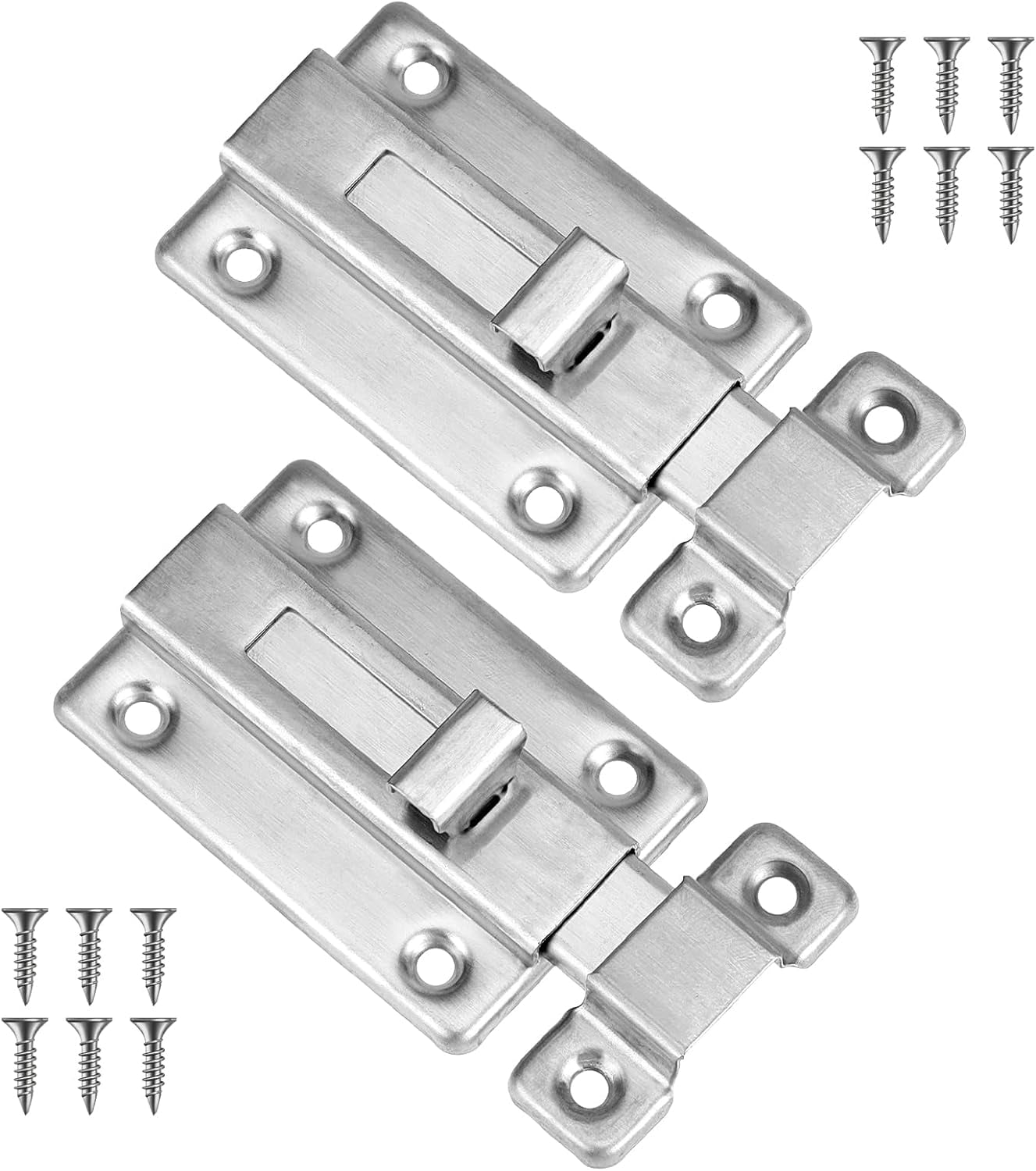 Heavy Duty Sliding Door Lock, 2 Set Stainless Steel Slide Bolt Latch ...