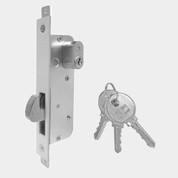 Heavy Duty Sliding Door Lock Set Stainless Steel Pack of 1 with 3 Keys ...