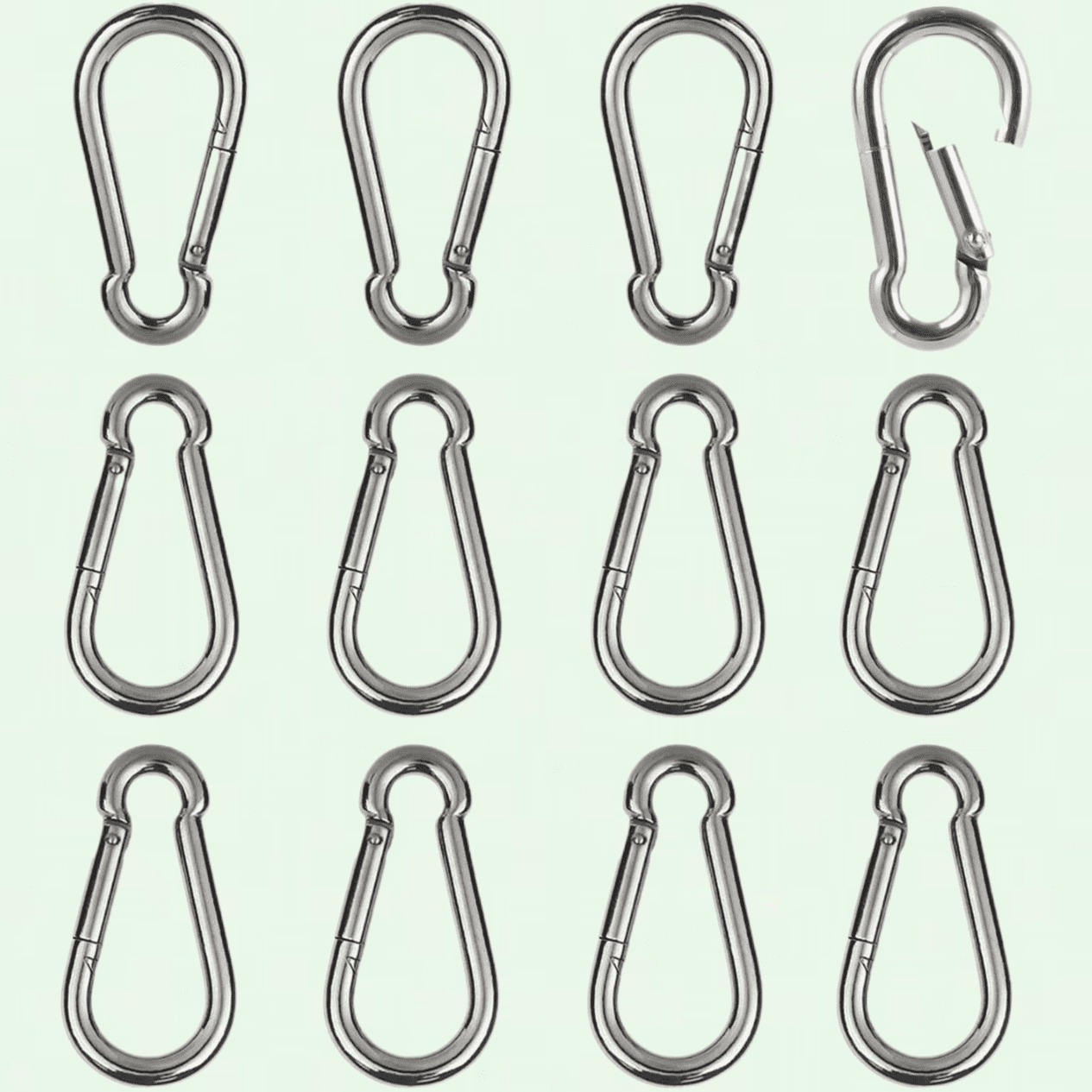 Heavy Duty Small Carabiner Spring Snap Hook - 12PCS M4 1.57 Inch ...