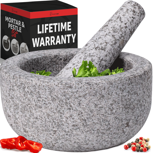 Heavy Duty Small Mortar and Pestle Set, Hand Carved from Natural ...