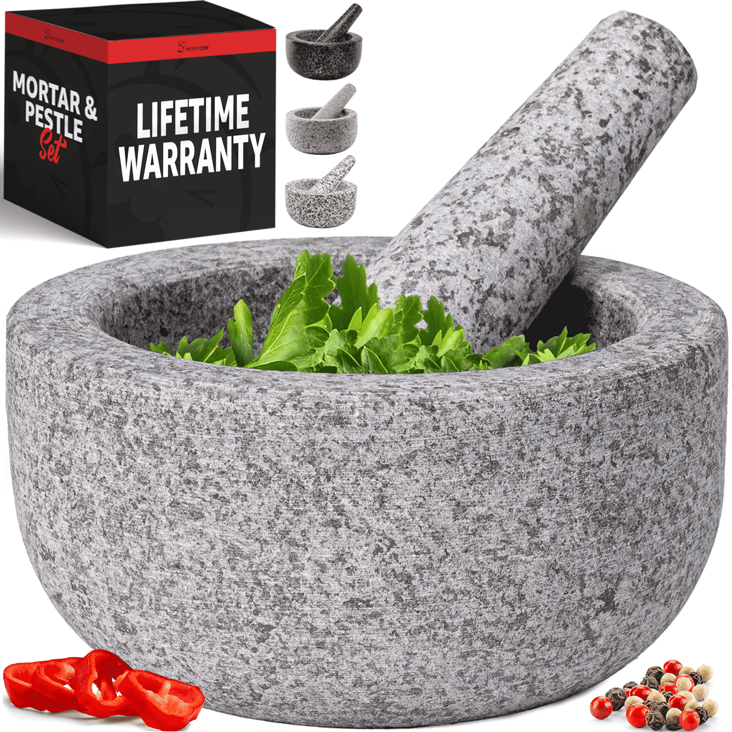 Heavy Duty Small Mortar and Pestle Set, Hand Carved from Natural ...