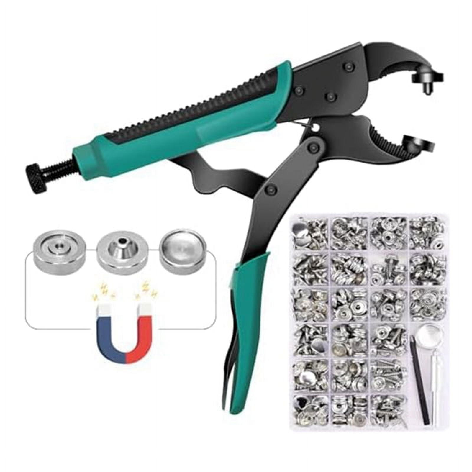Heavy Duty Snap Fastener Pliers with 323 Piece Canvas Snap Kit ...