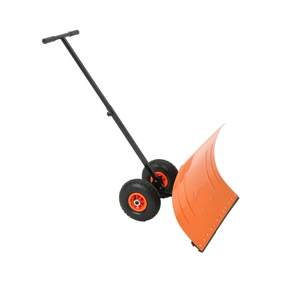 Heavy-Duty Snow Pusher with Wheels, 30in Snow Shovel Plow, 5-Position ...