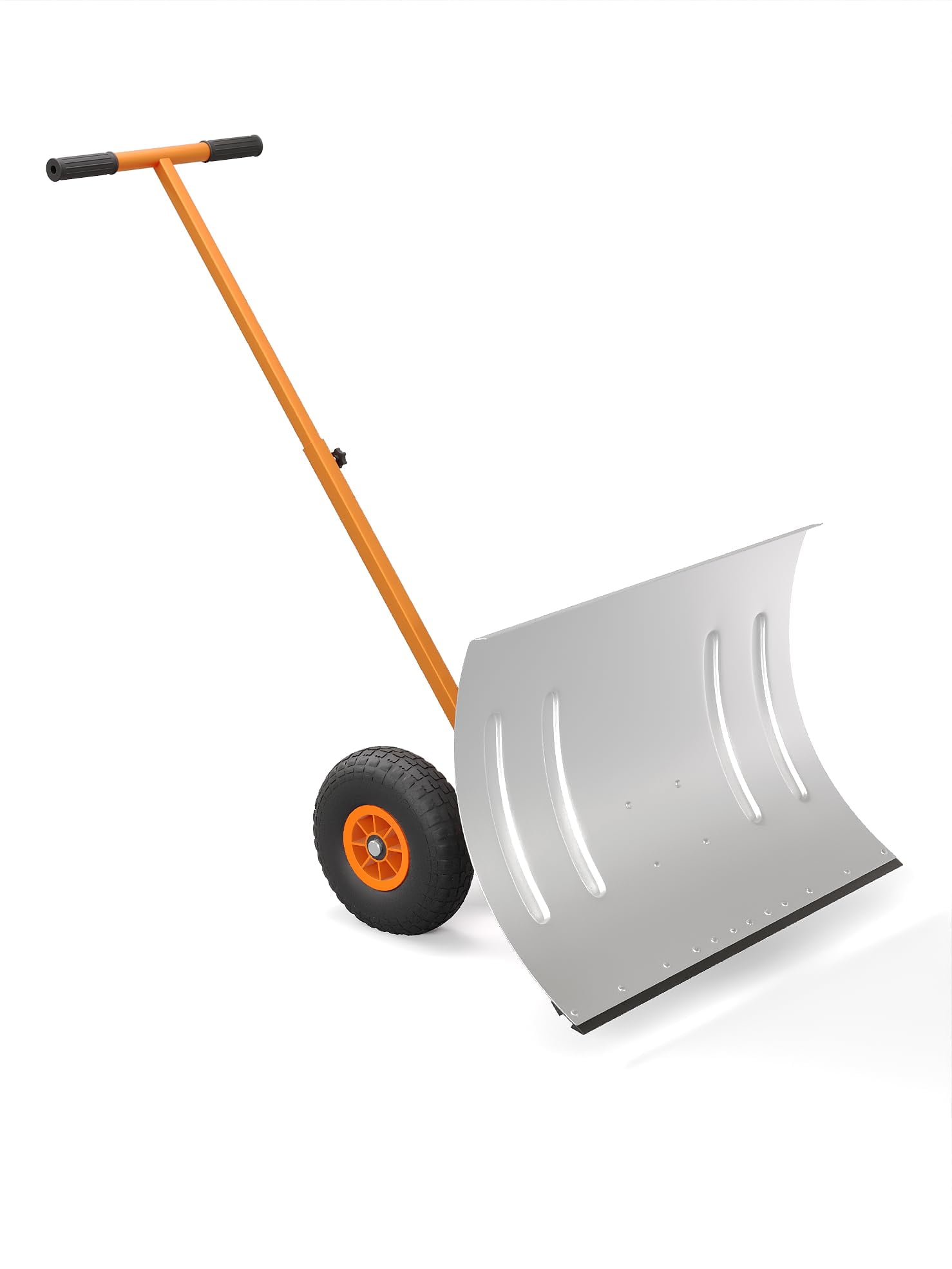 Heavy-Duty Snow Pusher with Wheels, 30in Snow Shovel Plow, 5-Position ...