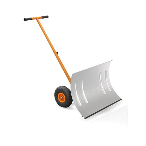Heavy-Duty Snow Pusher with Wheels, 30in Snow Shovel Plow, 5-Position ...
